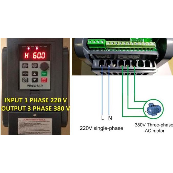Jual Inverter Variable Motor 2.2Kw Input 1-Phase 220V Output 3-Phase 380 V | Shopee Indonesia