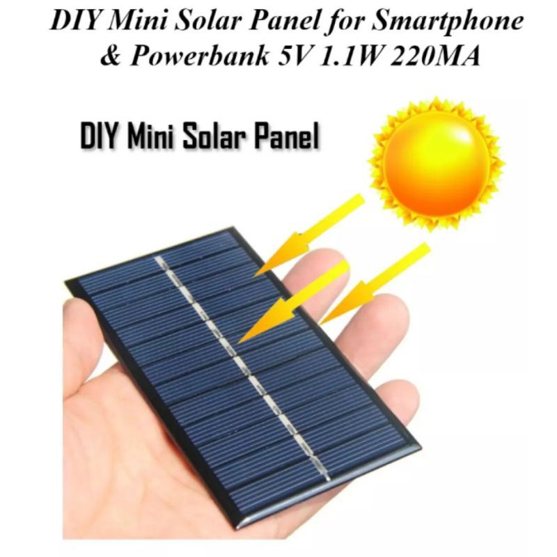 Jual DIY mini Solar panel/solar cell 5v 1.1w 220ma | Shopee Indonesia