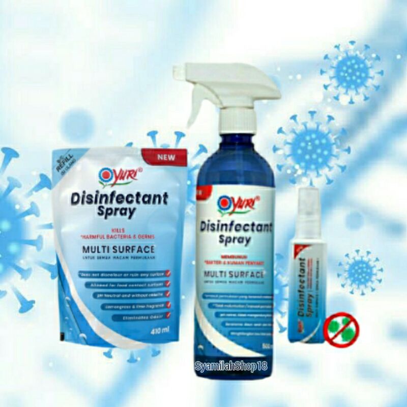Jual YURI DISINFEKTAN SPRAY MULTI SURFACE (UNTUK SEMUA MACAM PERMUKAAN ...