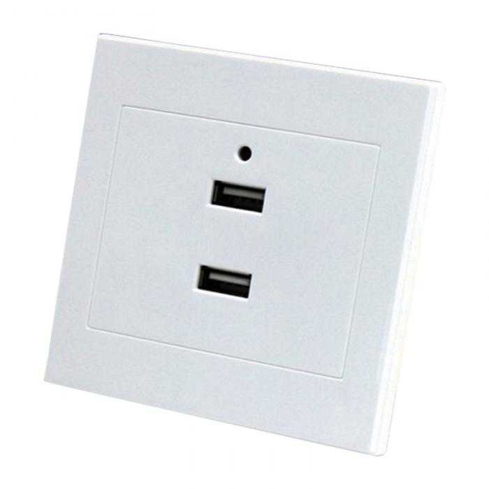 Jual Stop Kontak USB Wall Socket Dinding USB wall power Outlet Putih ...