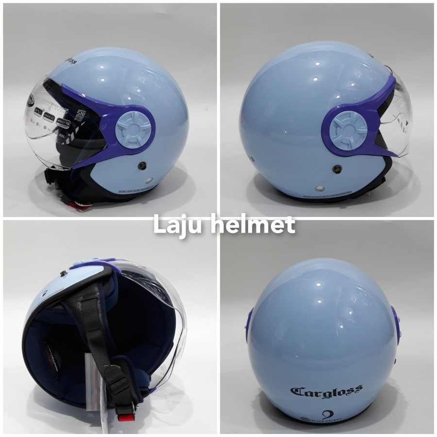 Jual HELM CARGLOSS YRH HIJAB SOLID LIGHT BLUE | Shopee Indonesia