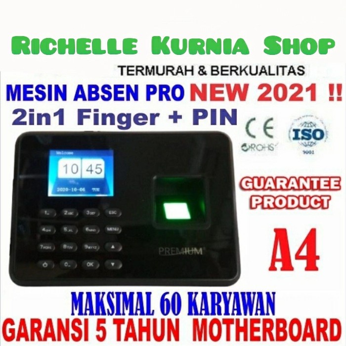 Jual MESIN ABSEN ALAT ABSENSI 60 KARYAWAN FINGERPRINT SIDIKJARI SCAN ...
