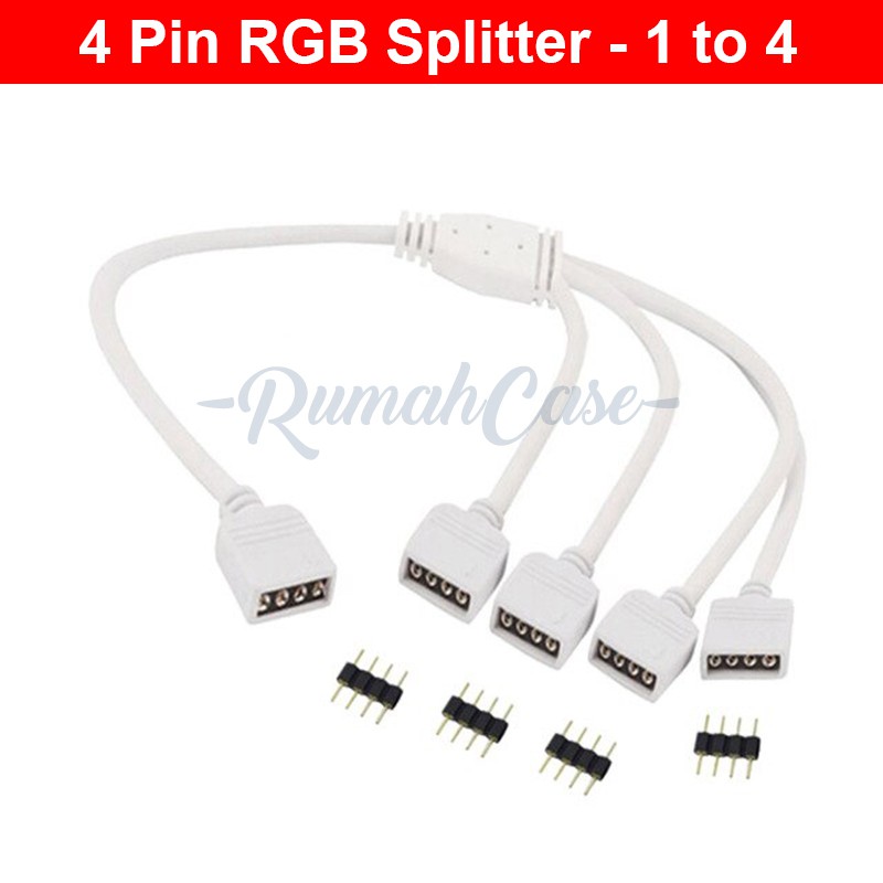 Jual Splitter Cabang 1 to 4 LED Strip RGB Pin Header soket socket Kabel ...