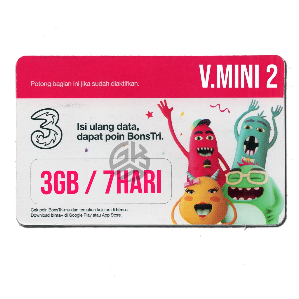 Jual Voucher TRI 3GB 7Hari (Nasional) | Shopee Indonesia