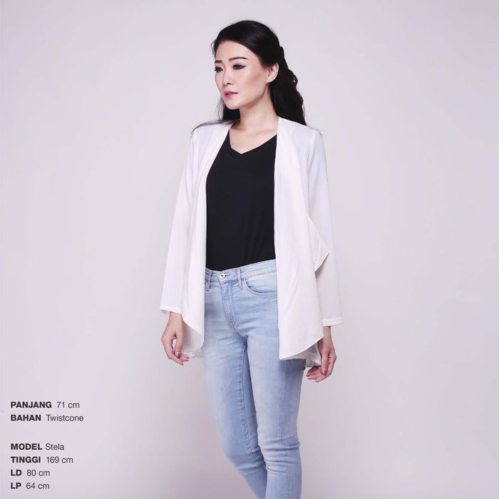 Jual HOT - OLIVIA BASIC OUTER PLAIN CARDIGAN JAKET WANITA JK448 - PUTIH ...