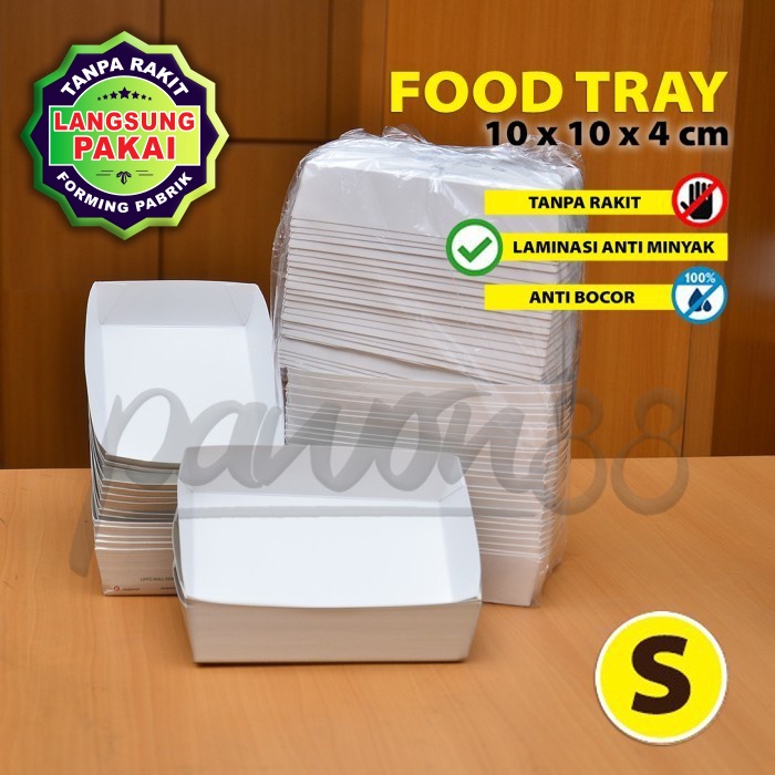 Jual Food Tray Paper PUTIH - S (Small) - ( 50 Pcs ) | Shopee Indonesia