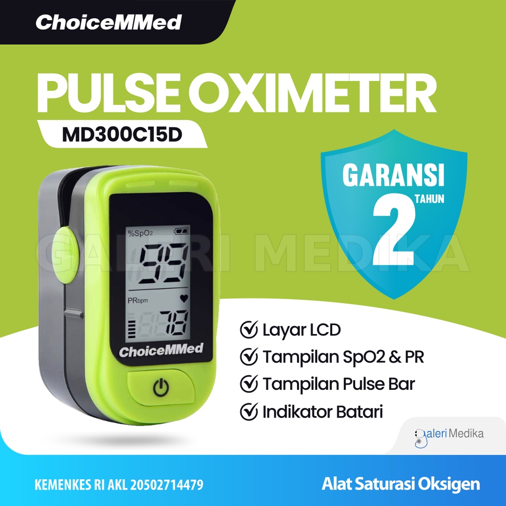 Jual Pulse Oximeter ChoiceMMed MD300C15D Fingertip Oxymeter / Oksimeter ...