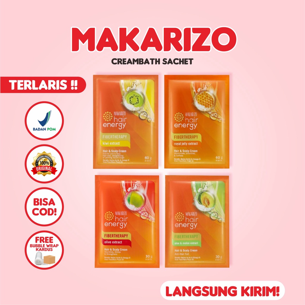 Jual Makarizo Creambath Sachet 30gr & 60gr Hair Energy Creambath ...