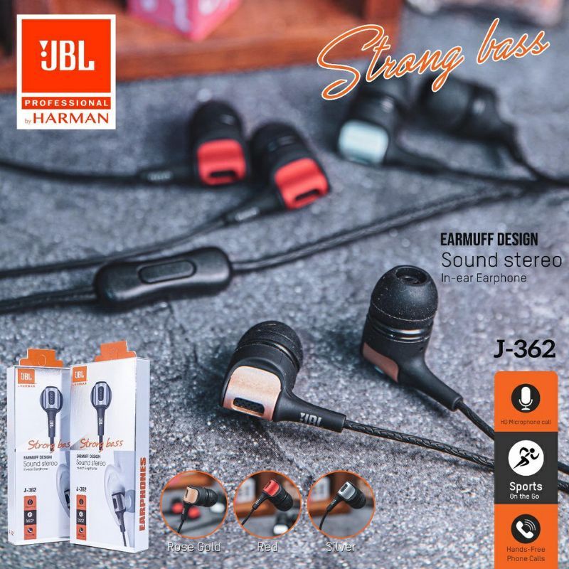 Jual Hf headset jbl j-362 super bass import 100% | Shopee Indonesia