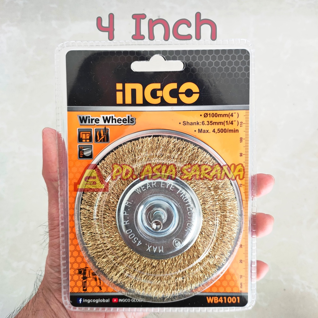 Jual Sikat Kawat Piring 4" Kuningan INGCO WB41001 Wire Circular Brush ...