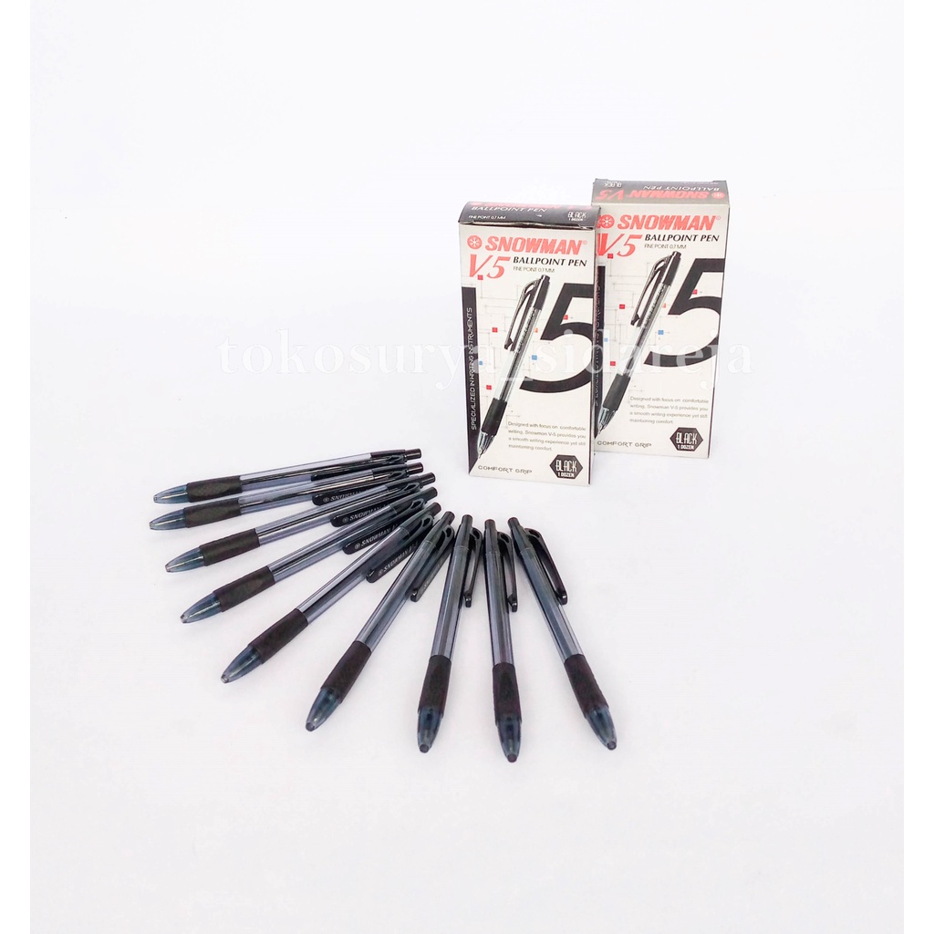 Jual PULPEN GEL SNOWMAN V5 ORIGINAL (PACK) / PULPEN SNOWMAN HITAM ...