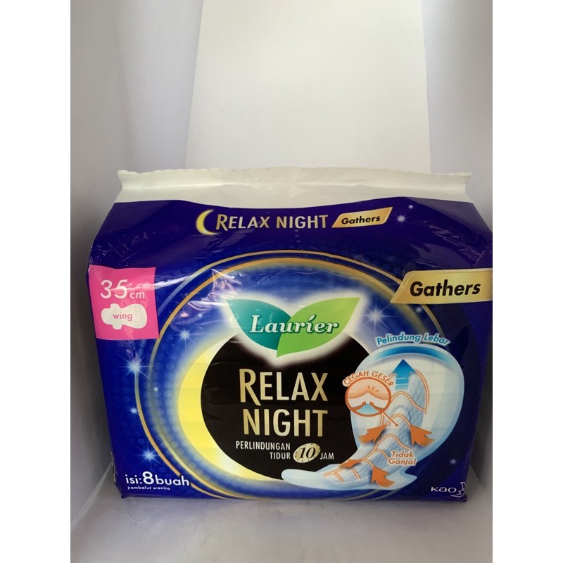 Jual Laurier Relax night wing gather 35cm isi 8 | Shopee Indonesia