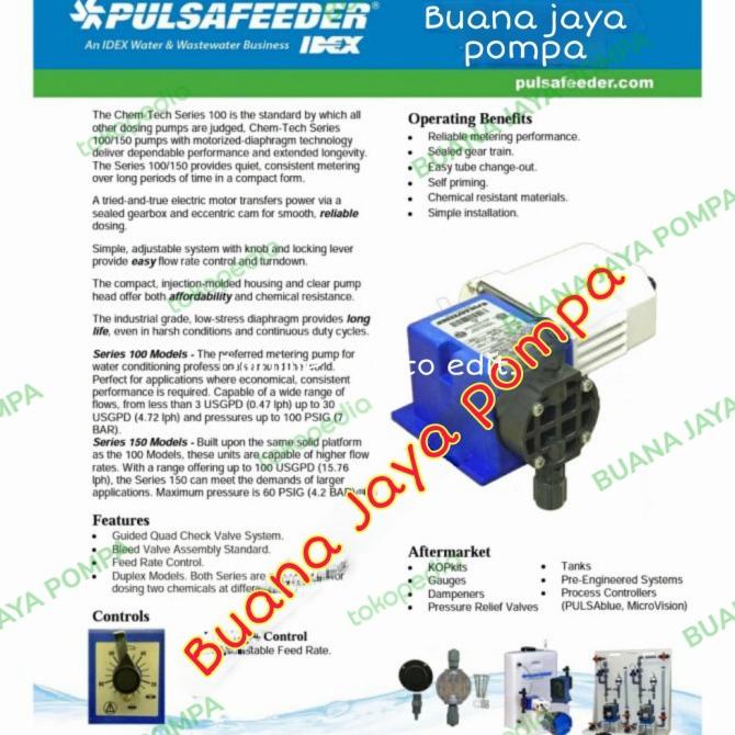 Jual Chem Tech Dosing Pump Pulsafeeder Pompa Injeksi Cairan Kimia 100 ...