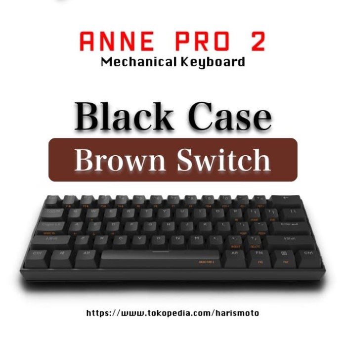Jual ANNE PRO 2 BLACK - WIRELESS MECHANICAL KEYBOARD - BROWN SWITCH ...