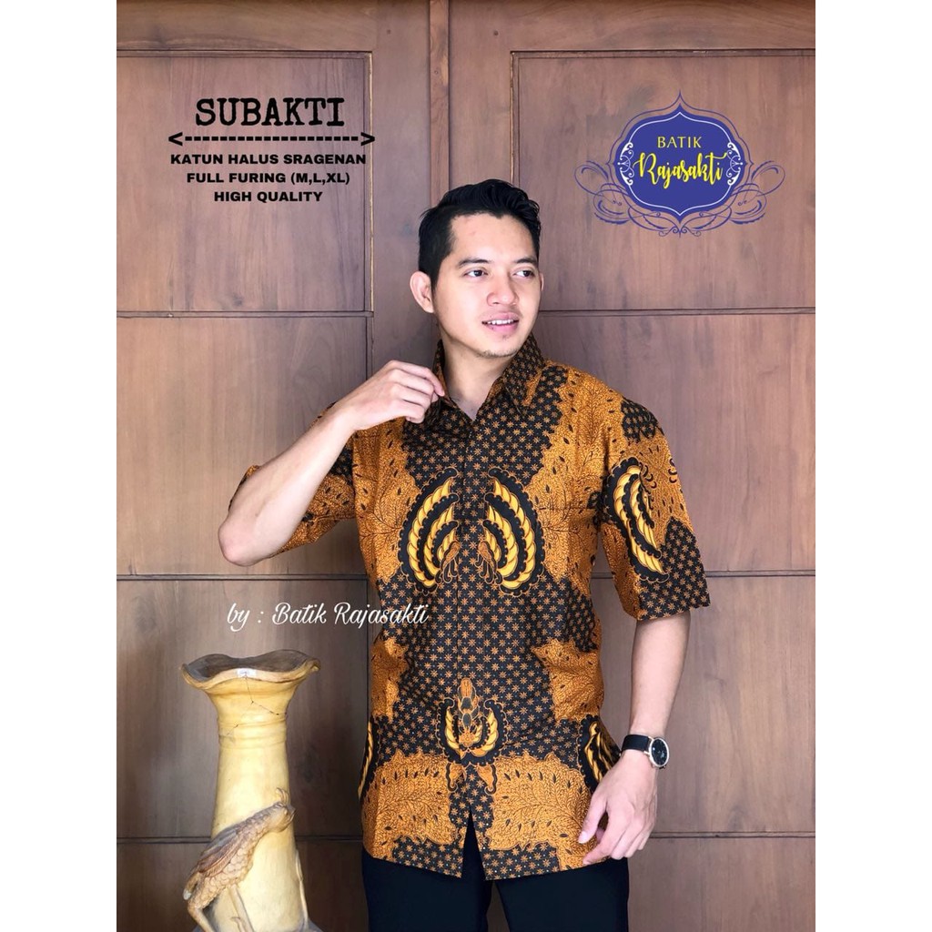 Jual SUBAKTI Baju Batik Pria Lengan Pendek Katun Halus FULL FURING Batik Rajasakti BATIK SOLO ...