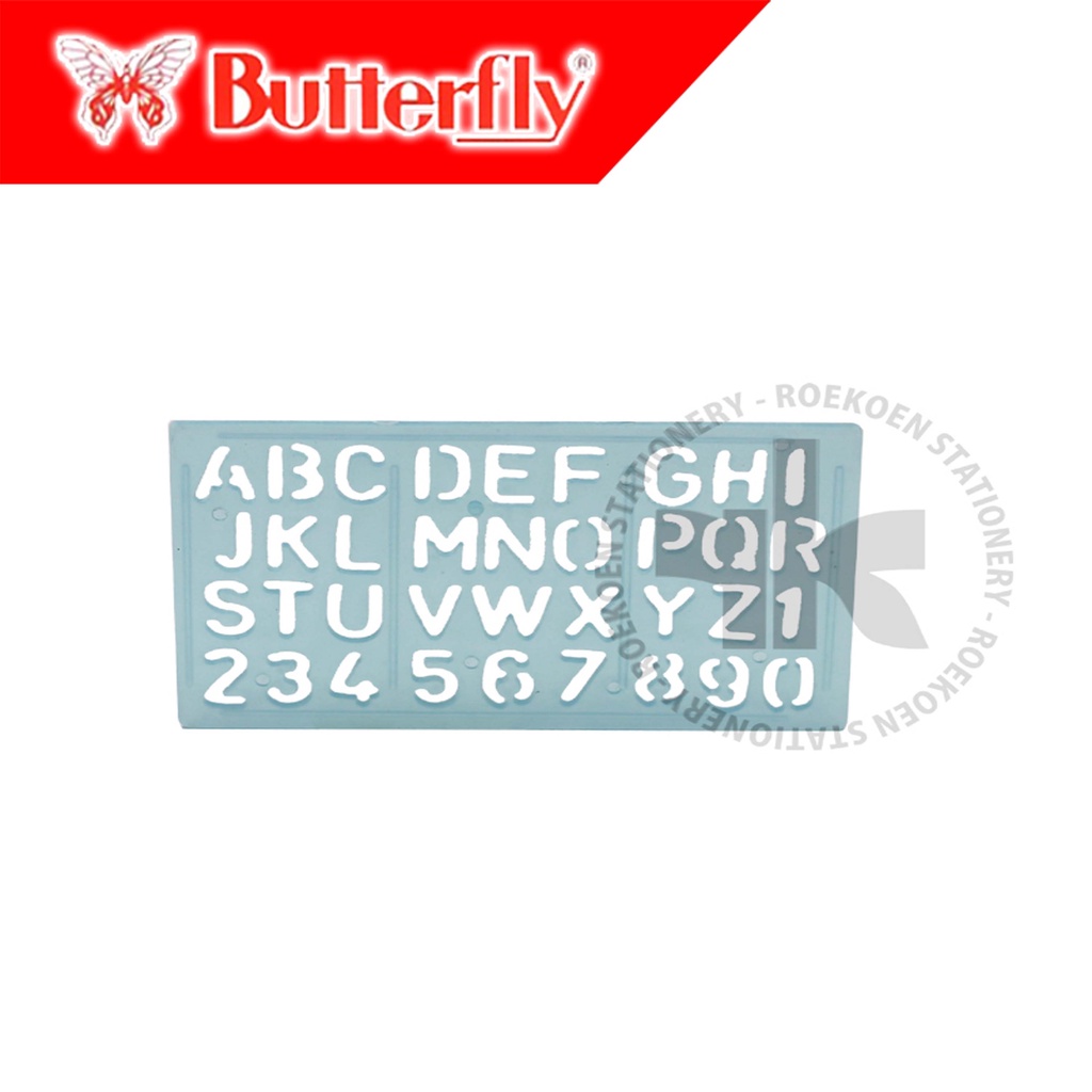Jual Butterfly Alphabetical Template Penggaris Sablon HA-290 (34 x 21 ...