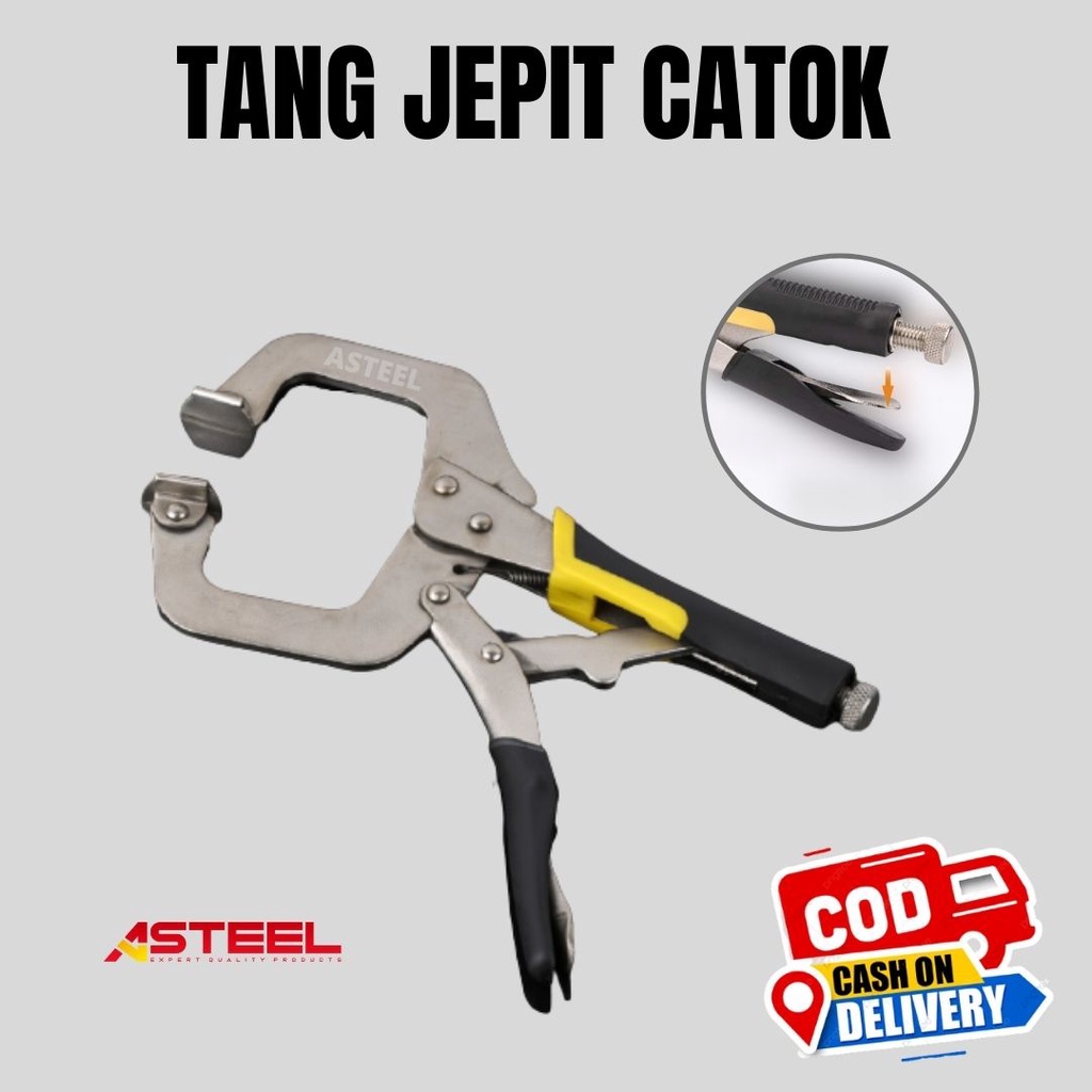 Jual ASTEEL Tang Jepit Catok Kunci Mini Locking Plier C Clamp Swivel ...