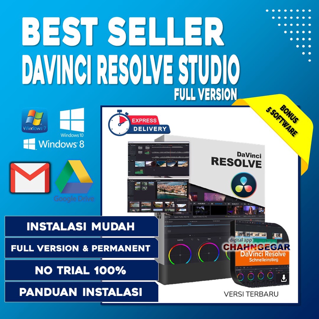 Jual Software Davinci Resolve Studio 20 / 19 Full Version Lisensi ...