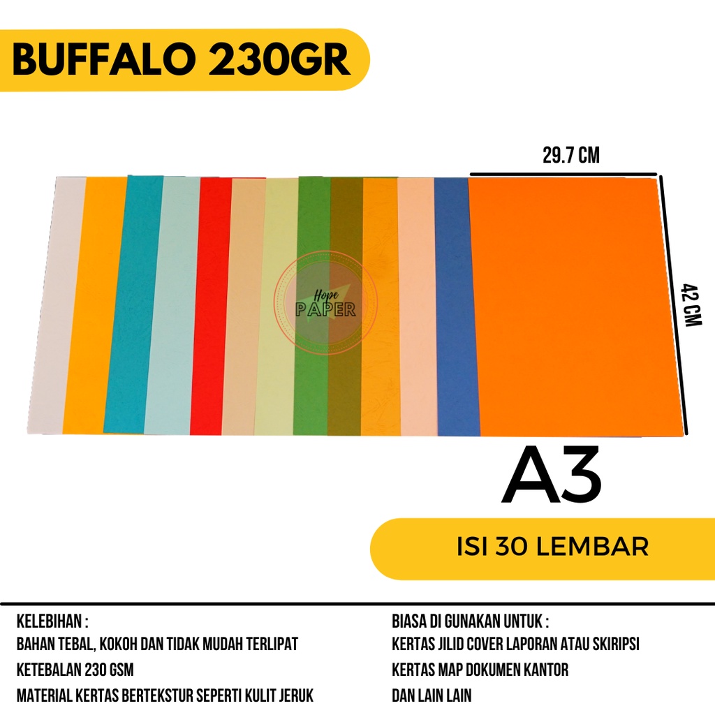 Jual Kertas Buffalo A3 isi 30 lembar / Kertas Jilid A3 / Kertas A3 ...