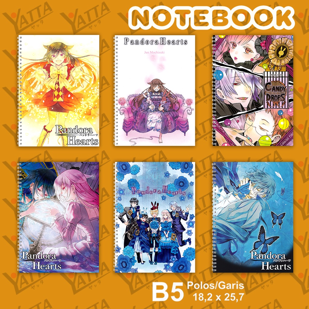 Jual Notebook Anime Pandora Heart Seri 3 Ukuran B5 18,2 x 25,7 cm ...
