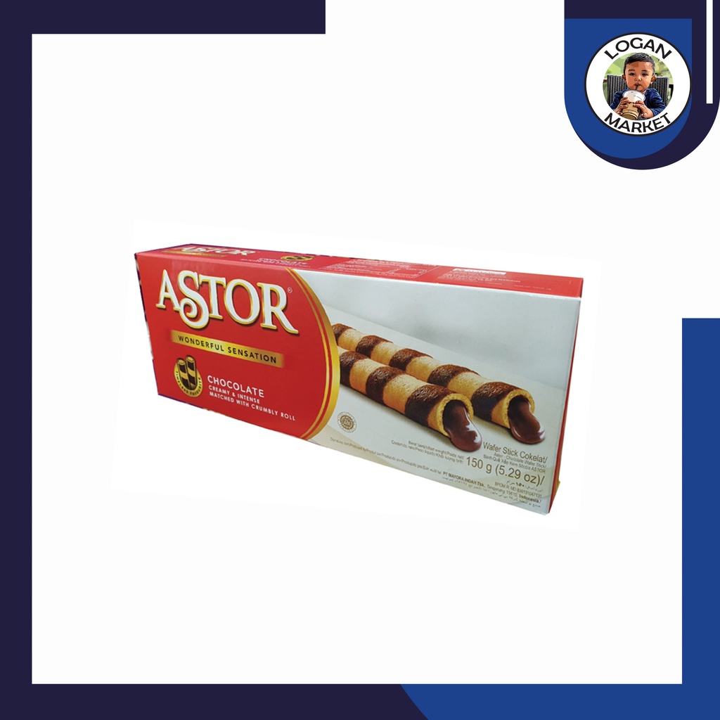 Jual Astor Wafer Stick Double Coklat 150 gram | per box | Shopee Indonesia