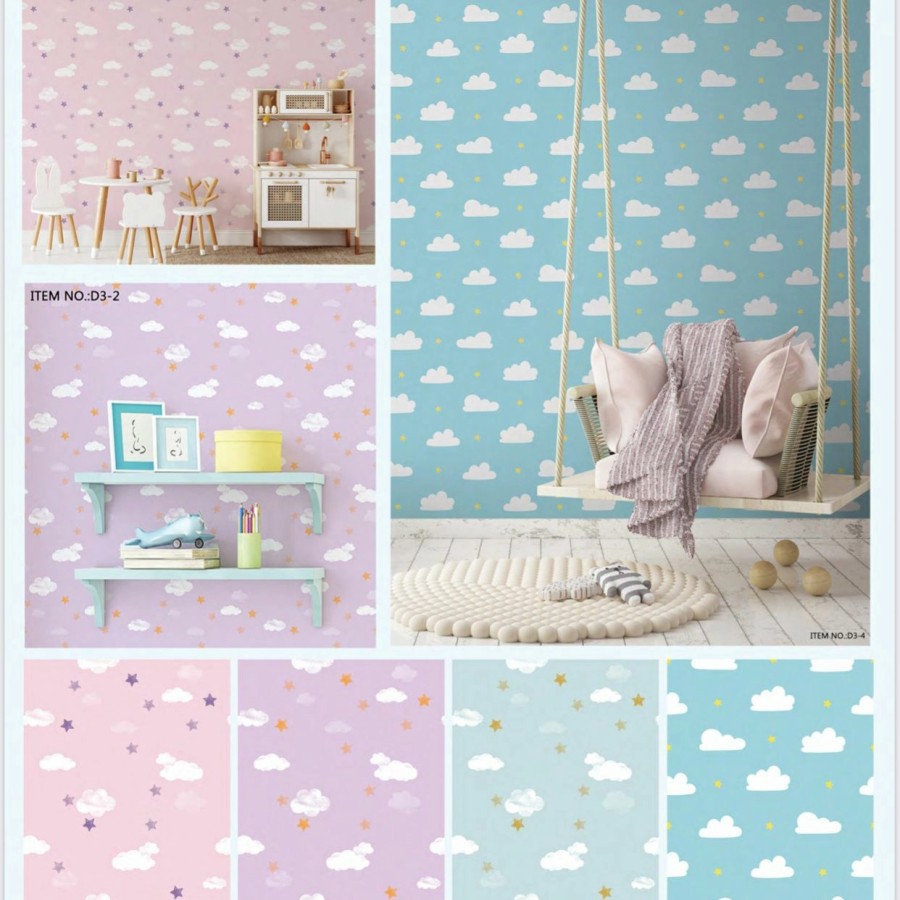 Jual WALLPAPER DINDING MOTIF AWAN BINTANG LANGIT MINIMALIS DREAM L ...