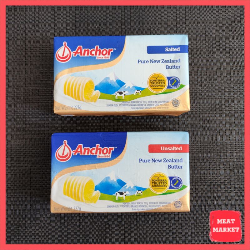 Jual Butter Anchor SALTED / UNSALTED 200gr | Shopee Indonesia
