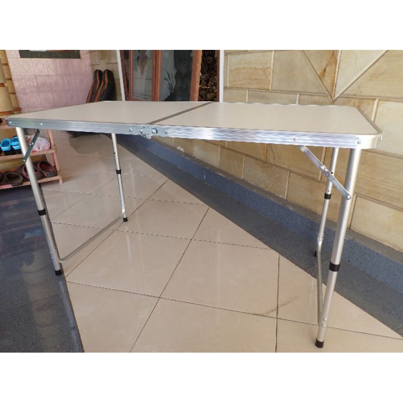 Jual Meja Lipat Koper Portable Kaki Bulat Aluminium Lapis HPL | Shopee Indonesia