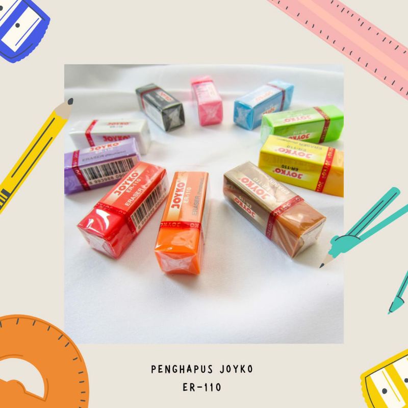 Jual Joyko Penghapus Eraser ER-110 Full colour Penghapus Pensil Joyko ...