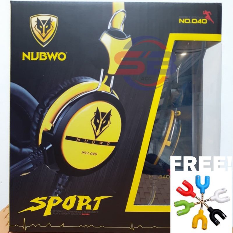 Jual Nubwo No 040 Sport Stereo Gaming Headset + Bonus Splitter | Shopee Indonesia