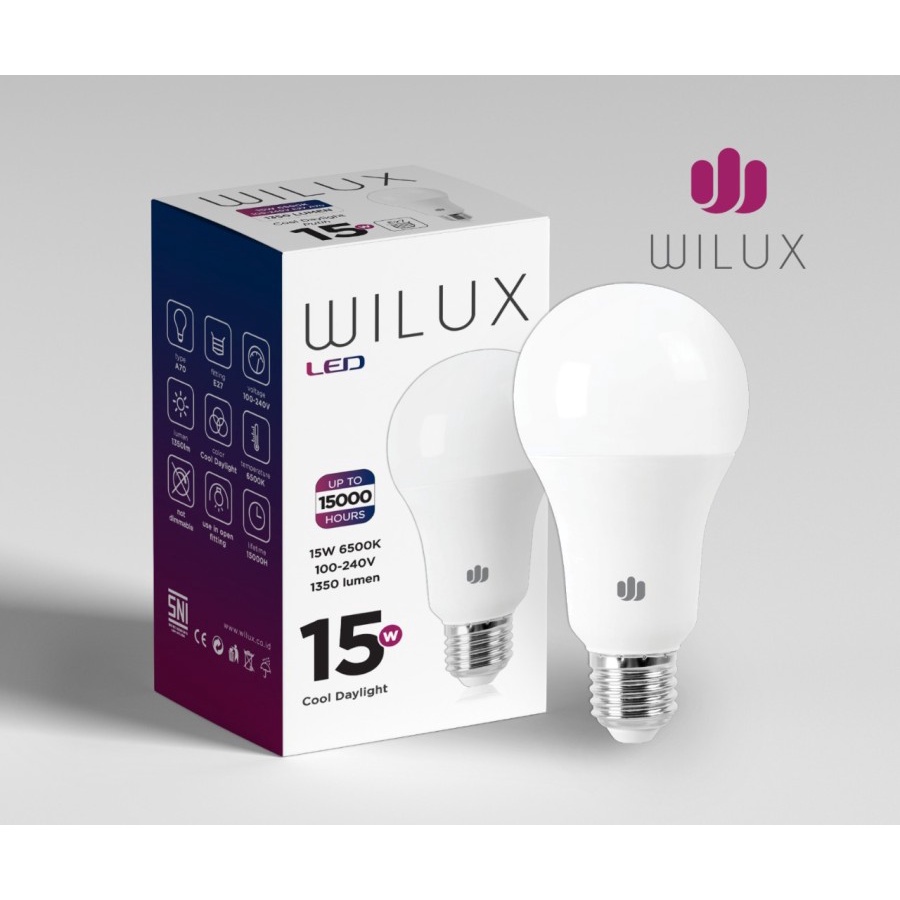 Jual Lampu WILUX LED Bulb 15W Putih - 15000 jam 6500k | Shopee Indonesia