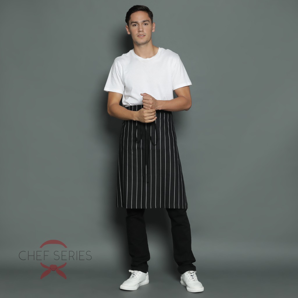 Jual Chef Series STRIPE Series Half Panjang Apron - Hitam | Shopee ...