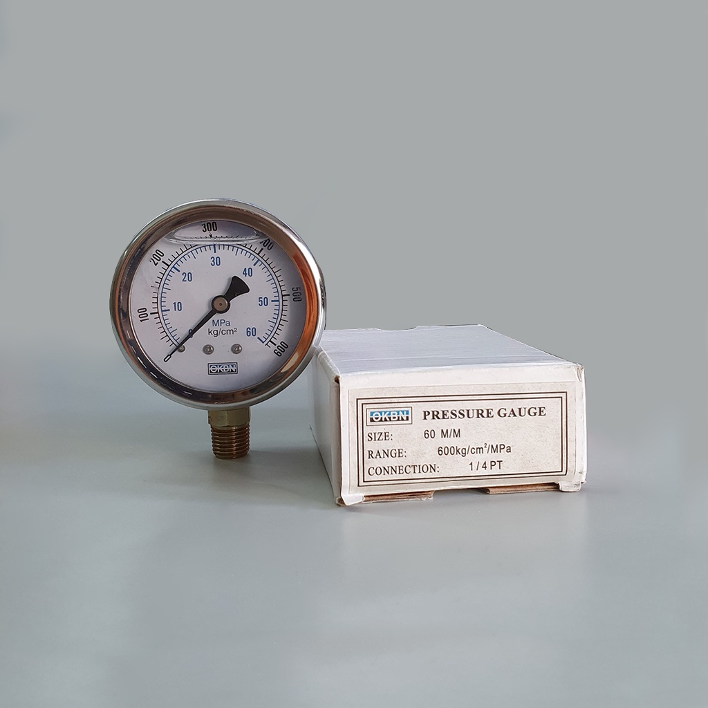Jual Pressure Gauge 25 / 40 / 60 MPa 60mm 1/4 PT Manometer Stainless 60 mm 25MPa 40MPa 60MPa ...