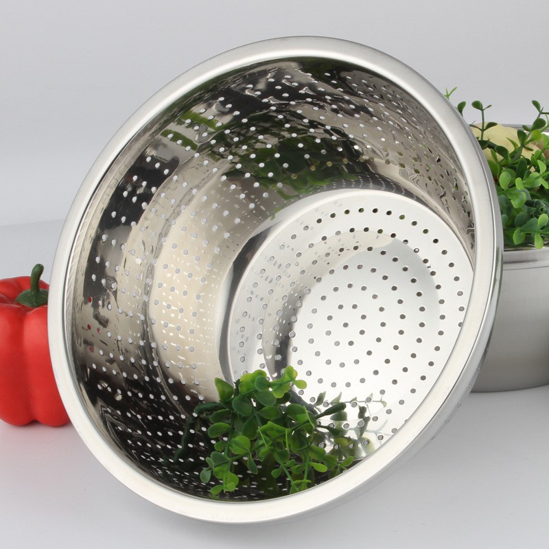 Jual baskom saringancuci sayur dan buah/ baskom saringan stainless ...