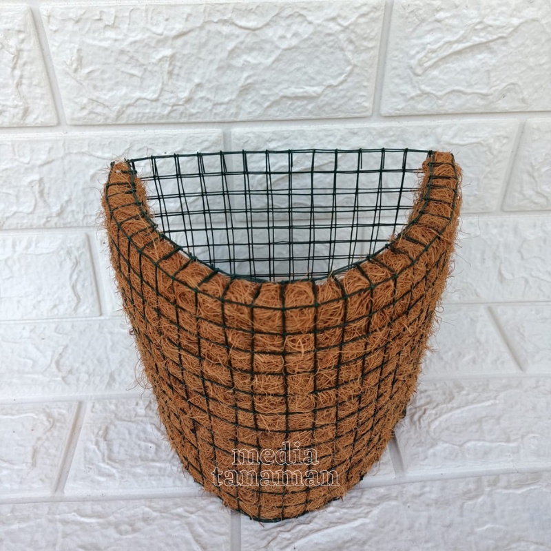 Jual pot anggrek sabut kelapa tempel dinding tembok setengah lingkaran ...