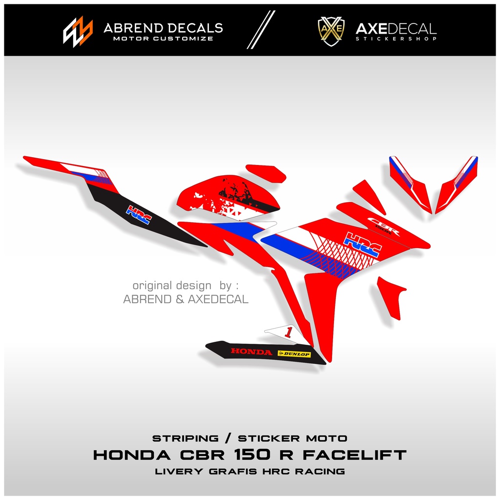 Jual Striping CBR 150 R Facelift Livery Grafis HRC Racing / Stiker ...