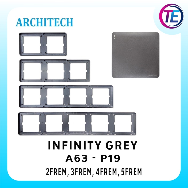 Jual Architech Infinity Grey FRAME / BINGKAI Stop Kontak / SAKLAR A63-P19 | Shopee Indonesia