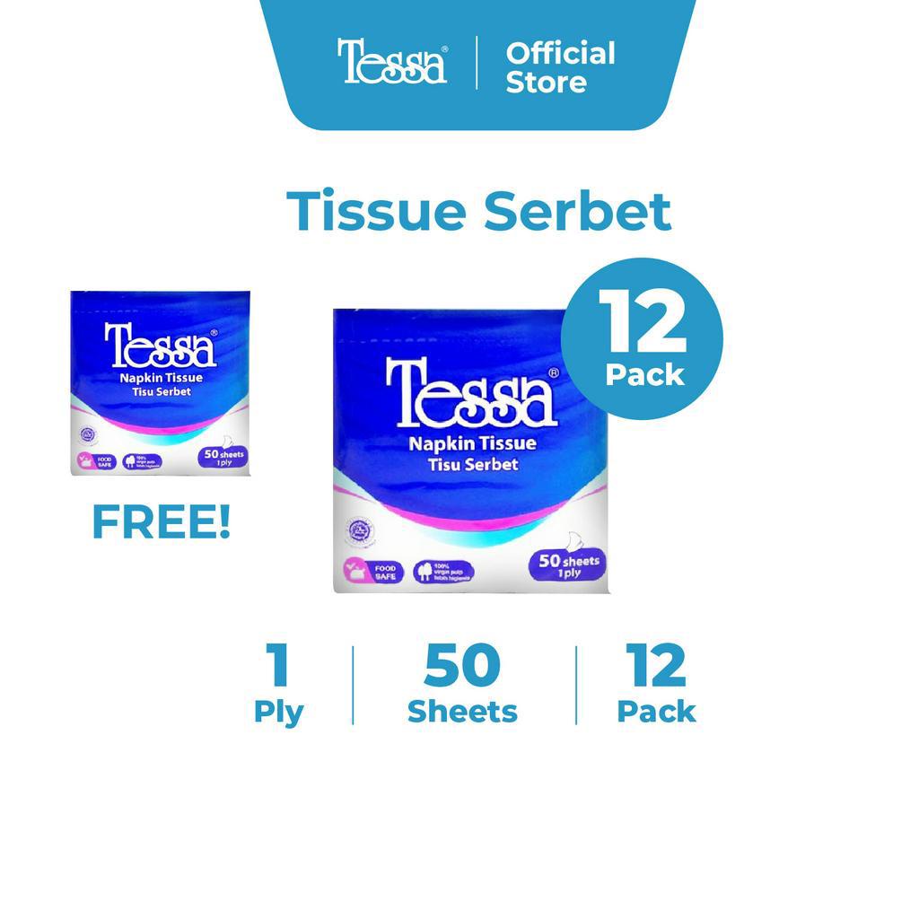 Jual Tissue Tessa - Tissue Napkin Lunch 50 sheets - 10 pack Free 2 pack ...
