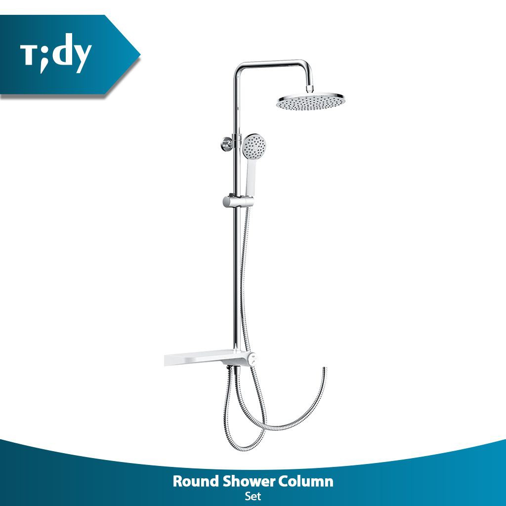Jual TIDY CC02201 ROUND SHOWER COLUMN SET WITH SHELF | Shopee Indonesia