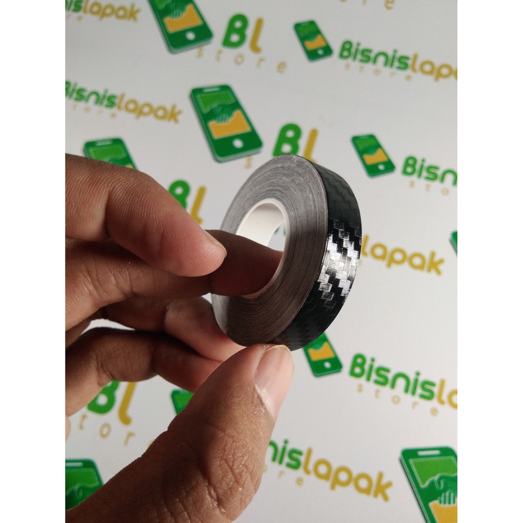 Jual Sticker List Lis Velg 1cm Hitam Texture Motor Mobil List Pelk ...