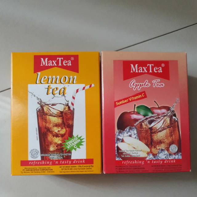 Jual MaxTea LEMON / APEL / PEACH tinggi Vitamin C 125gr ( 5 sachets ...