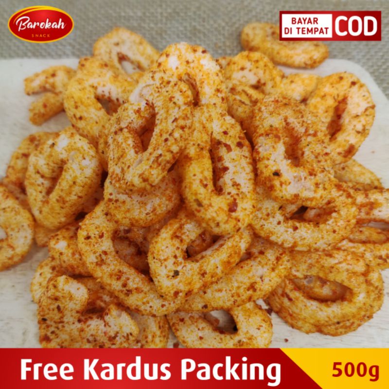 Jual Kerupuk Setan Ring Pedas 500gr Aneka Cemilan Krupuk Snack Chiki ...