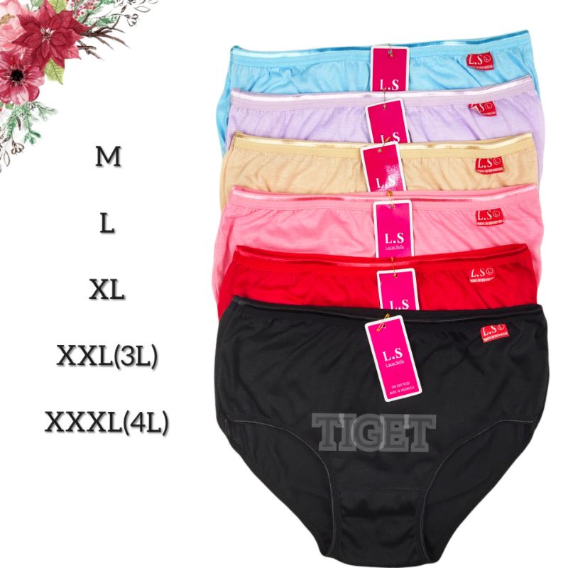 Jual 6 PCS | Cd Celana Dalam Wanita Perempuan Dewasa A5 Ukuran Big Size Jumbo M L XL XXL 2XL 3L ...
