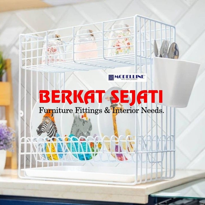 Jual MODELLINE B30MED+T Rak Piring Gelas Botol Bumbu 2 Susun Dapur ...