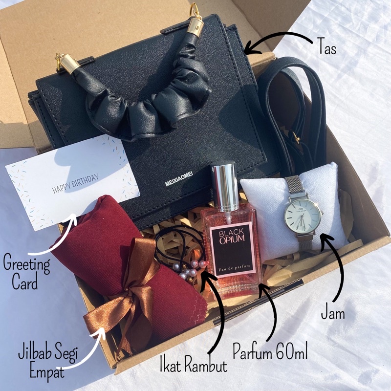 Jual [A9989]HAMPERS/GIFT BOX TAS JILBAB PARFUM JAM CEWEK/KADO PACAR ...