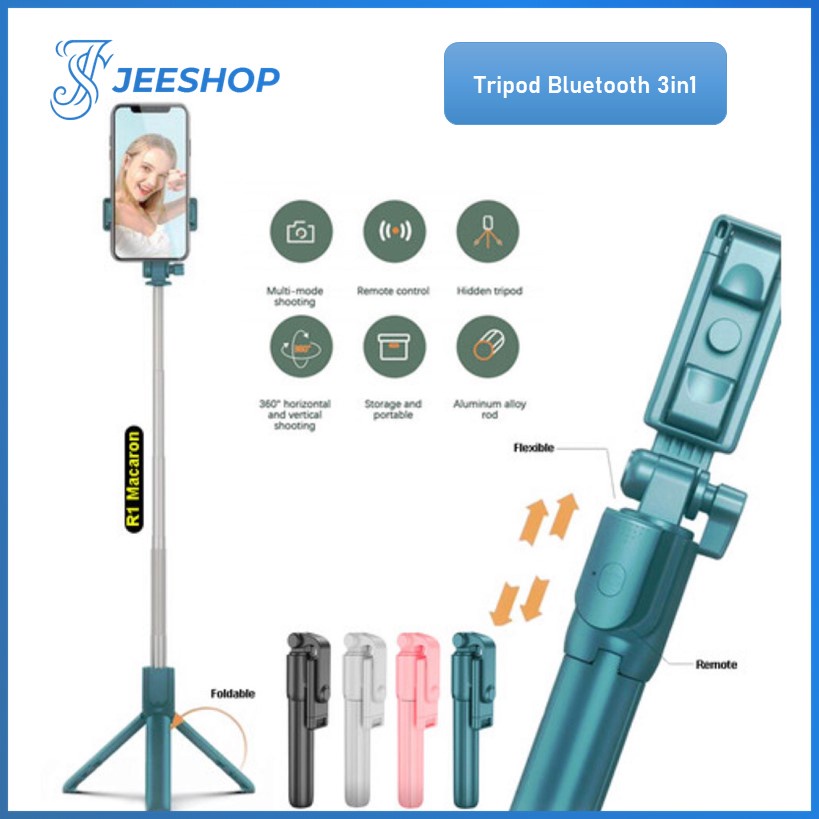 Jual Tongsis Tripod Bluetooth Remote Shutter 3in1 Tongsis R1 Bluetooth ...