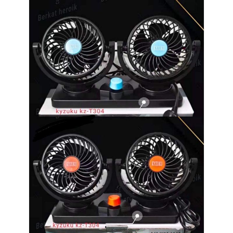 Jual KYZUKU T-303/T-304 Kipas Angin Mobil Double Headed Fan / Kipas Angin Mobil 12Volt/24Volt ...