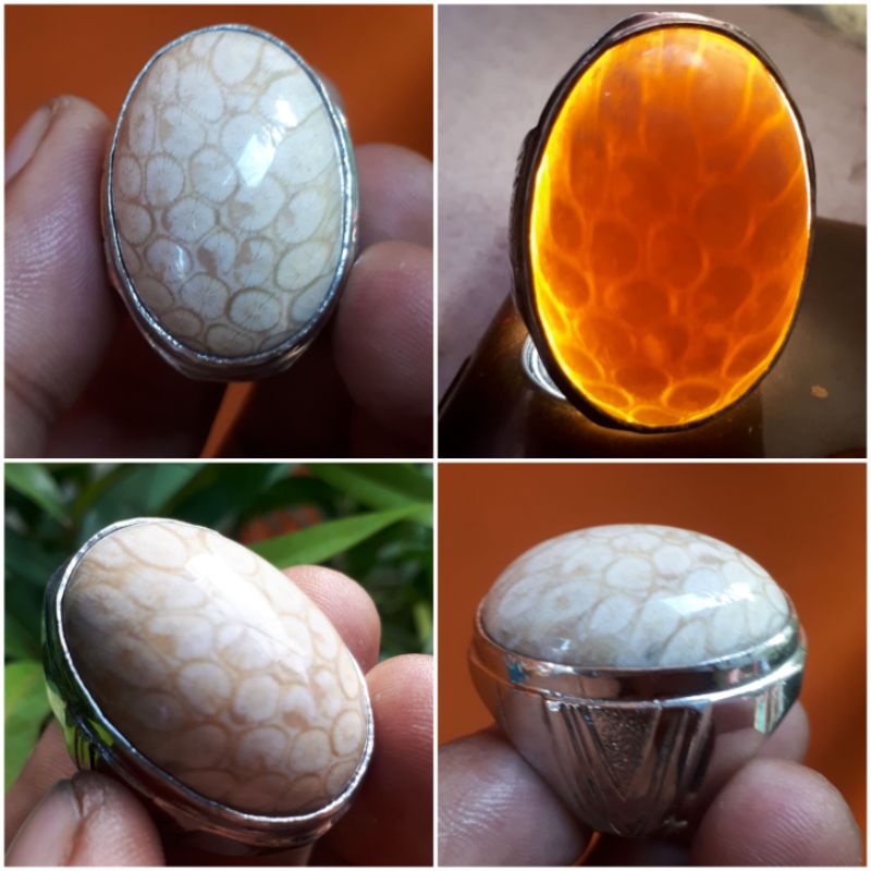 Jual cincin batu akik teratai putih jumbo 30 mm | Shopee Indonesia