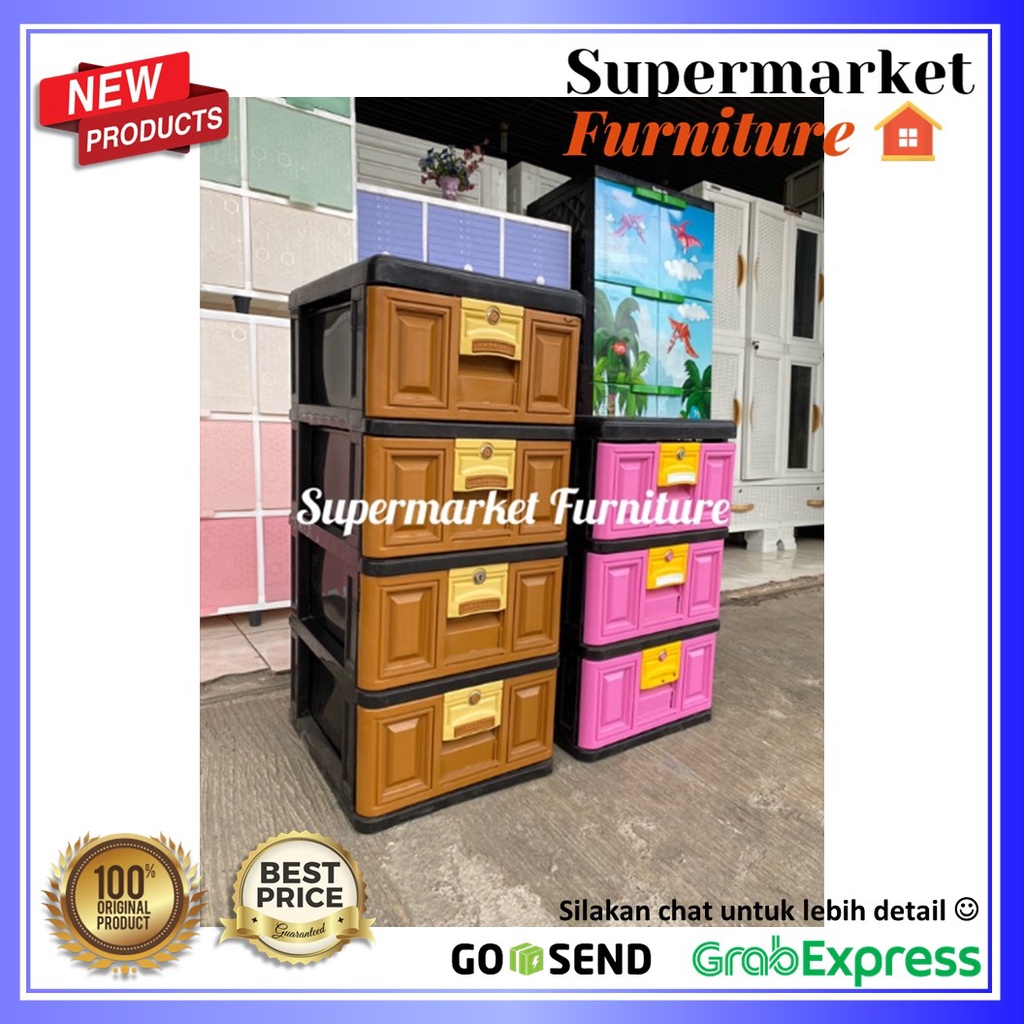 Jual LEMARI LACI PLASTIK NAPOLLY 3 SUSUN/LACI 3SUSUN/CONTAINER LACI/STB ...