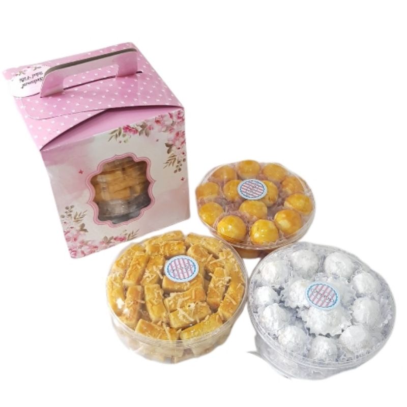 Jual kue parcel lebaran 3 toples kemasan mewah | Shopee Indonesia